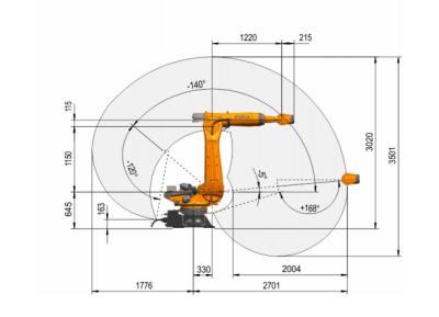 China Kuka Youbot Joint Limits Arm Floor KR 210 R2700-2 Reach 2700mm for sale