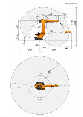 Chine KR 90 R3100 bras de robot Kuka mini robot industriel de palettisation à vendre