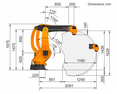 Chine KR 40 PA Automatisation Robotique Utilisation du bras pour la palettisation et la manutention à 4 axes à vendre