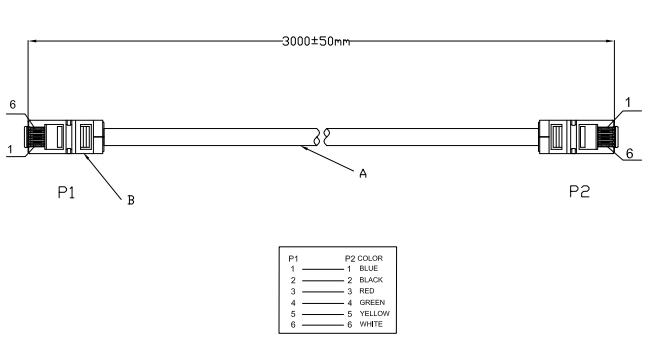 RJ11 Plug To Plug 6PIN Black Telephone Cable Cord With Shield