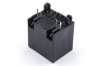 China Rj11 Pcb Mount Connector With Leds Ear Tab Down 6p6c 180 Degree TM52T511SX111 for sale