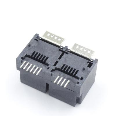 Cina Linguetta dell'incavo del PWB di LCP UL94V-0 1X2 SMD Rj11 SU TM52DSMT6612S 6P + 4P ISO9001 in vendita