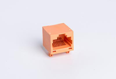 Cina Della spina Rj45 del supporto arancio del PWB della linguetta singolo porto Unshielded 8P8C TM5JF811SXX12 giù in vendita