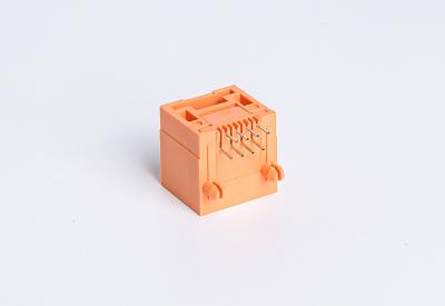 Cina Della spina Rj45 del supporto arancio del PWB della linguetta singolo porto Unshielded 8P8C TM5JF811SXX12 giù in vendita