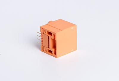 Cina Della spina Rj45 del supporto arancio del PWB della linguetta singolo porto Unshielded 8P8C TM5JF811SXX12 giù in vendita