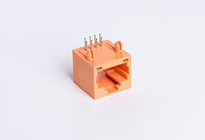 Cina Della spina Rj45 del supporto arancio del PWB della linguetta singolo porto Unshielded 8P8C TM5JF811SXX12 giù in vendita