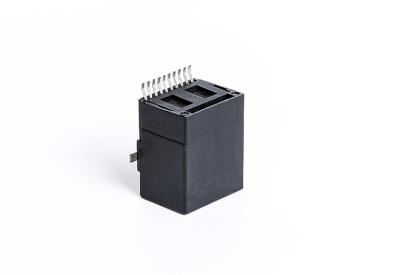 中国 穴の涼しい黒6U TM56S011SXX43による薄型10p10c縦Rj45メス コネクタ 販売のため