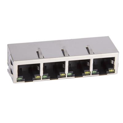 Cina Potere sopra la base della linguetta-giù 1000 di EMI LED dello schermo di Poe Rj45 Jack di Ethernet per il commutatore TM114B05DE1 della rete in vendita