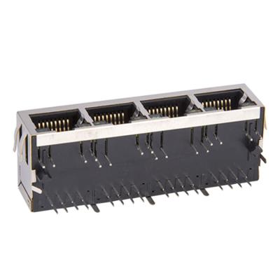 Cina Potere sopra la base della linguetta-giù 1000 di EMI LED dello schermo di Poe Rj45 Jack di Ethernet per il commutatore TM114B05DE1 della rete in vendita