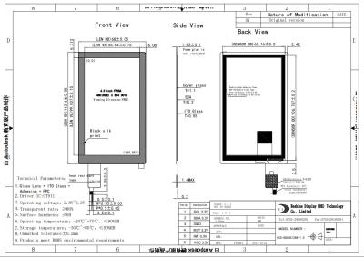 Cina Esposizione capacitiva anabbagliante del touch screen di 480x854 PCAP per i dispositivi tenuti in mano a 4,5 pollici in vendita