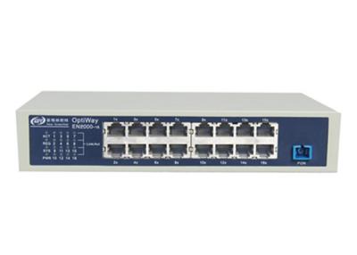 China FTTx EPON ONU client power supply version，1*EPON(1490nm receive,1310nm  transmit,20Km,SC),15*10/100Base-T EN2000-16-P for sale
