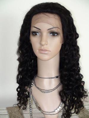 China Beautiful Black Color Fashion Water Wave Top Quality Cheap Full Lace Wigs With Baby Hair for sale