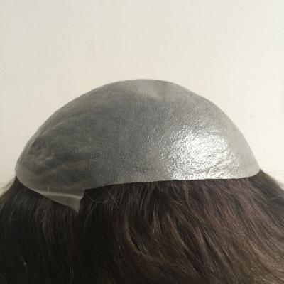 China Elegant-wig top quality Indian remy hair piece super thin skin v-looped toupee for men for sale