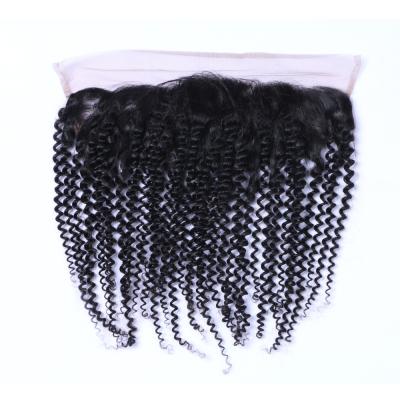 China Wholesale Fashion Indian Human Hair Jerry Curly Swiss Lace Frontal With Baby Hair for sale