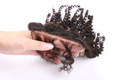 China Elegant-wig Freestyle Indian Virgin Hair Jerry Curly Natural Hairline Lace Front Closure for sale