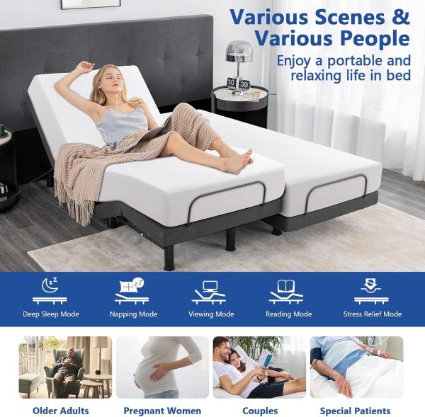 Quality 3 Level Intensity Levels Electric Adjustable Beds Customized With LED Underbed for sale