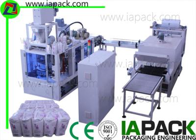China poder da máquina de embalagem 6-22bags/min do saco de papel da farinha 1KG-2KG 7kw com o calor que encolhe à venda