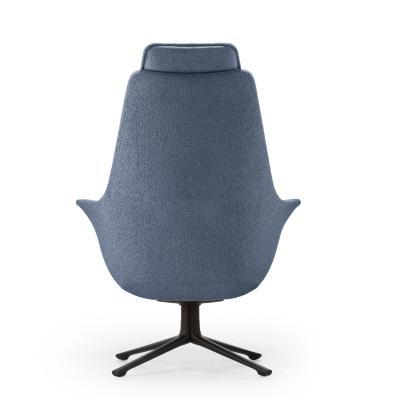 China High Back Office Lounge Chair With Ottoman , Fabic Modern Swivel Recliner With Footrest for sale
