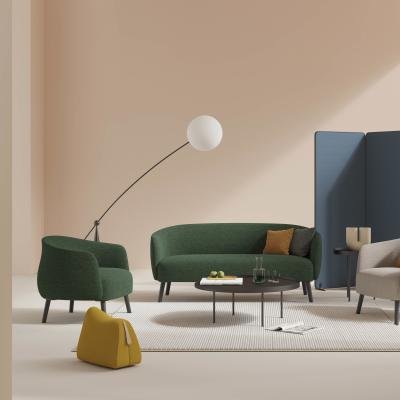 China Plush Modern Office Couch , Bouncy Fabric Waiting Area Sofa For Small Spaces for sale
