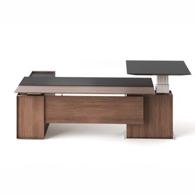 China Executive Office Desk Electric Height Adjustable Standing Desk Modern Ergonomic Leather Manager Table Capri T for sale