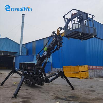 China 3 Ton 5 Ton 8 ton Foldable Mini Spider Crawler Crane With Manlift Basket for sale