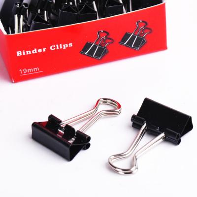 China Factory Price Wholesale 19mm Black Flat Binder Clips for sale