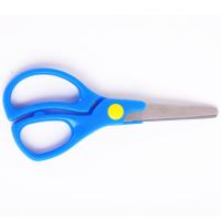 China 5 inch safe plastic handle DIY scissors student scissors for sale