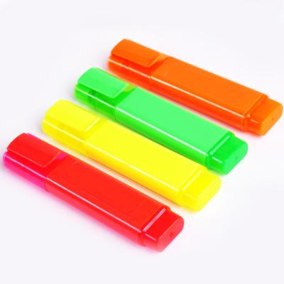 China wholesale colourful 4pcs fluorescent marker pen with oblique tip for sale