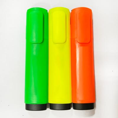China Hot Selling 3PCS Premium Colorful School And Office Fluorescent Ink Blister Set Marker Chisel Fiber Tip Highlighter for sale