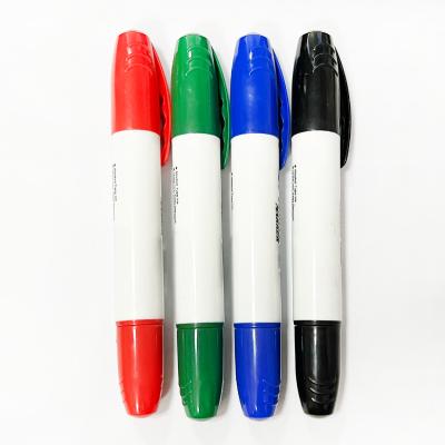 China New Design 4PCS Durable Double-head Stationery Easy Erasing Marker Set Bullet Tip Whiteboard Marker for sale