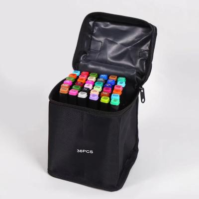 China Wholesale art drawing customizable multi-color 36pcs double-ended triangle marker pen with black bag for sale
