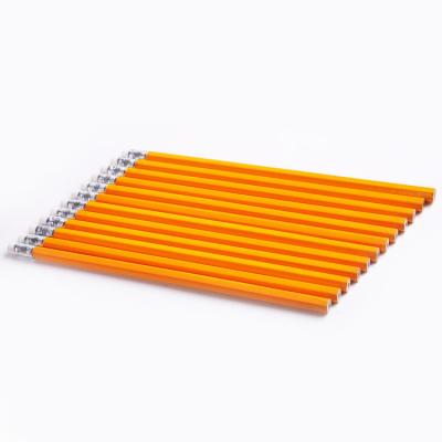 China wholesale unsharpened hb 12pcs yellow pencil hb with eraser for sale