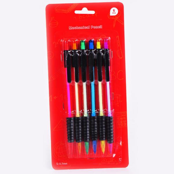 Quality High quality wholesale multi-colored 6pcs mechanical pencil with eraser for sale