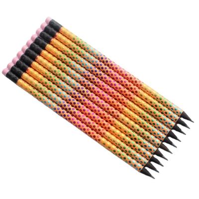 China presharpen black soft wood hb pencil 10pcs neon graphgite pencil custom with eraser for sale