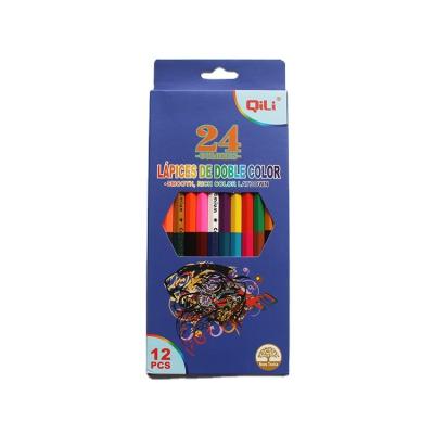China Custom Diy Artist Colorful Set Of 24 Multi Long Colored Pencils Set for sale