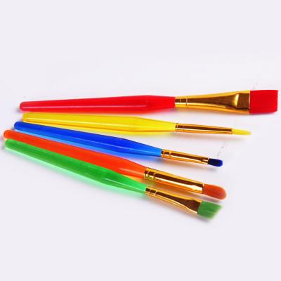 China wholesale colorful plastic handle painting nylon brush art brushes for school for sale
