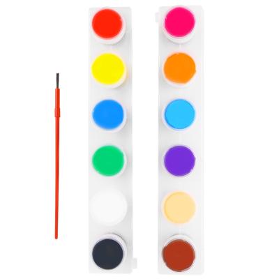China 20ml 6 Colours Children Finger Paint Watercolor Paint Set With 16cm Brush for sale