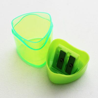 China office and school stationery fluorescent green small plastic sharpener for sale