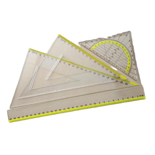 Quality hot selling two color print wholesale 30cm jumbo ruler set for sale