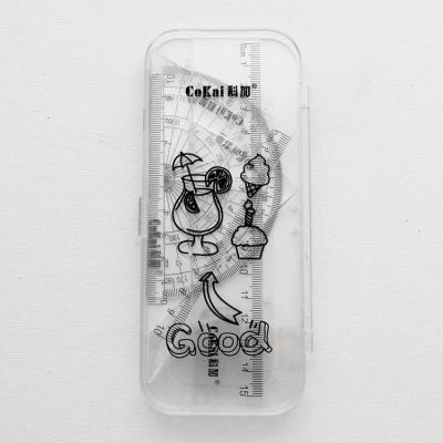 China wholesale school stationery transparent plastic ruler set for sale