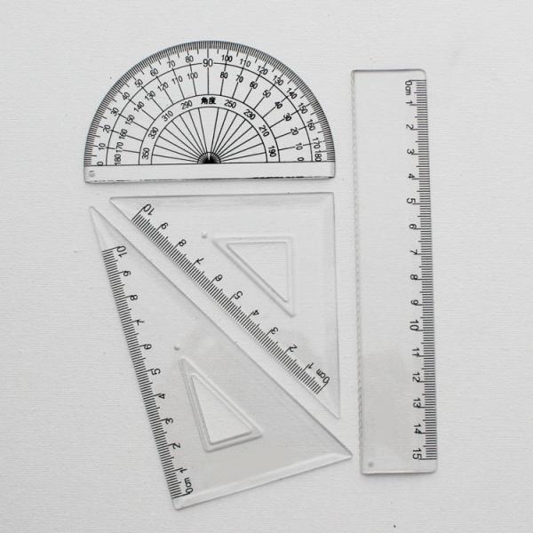 Quality high quality math stationery clear scale custom logo ruler set for sale