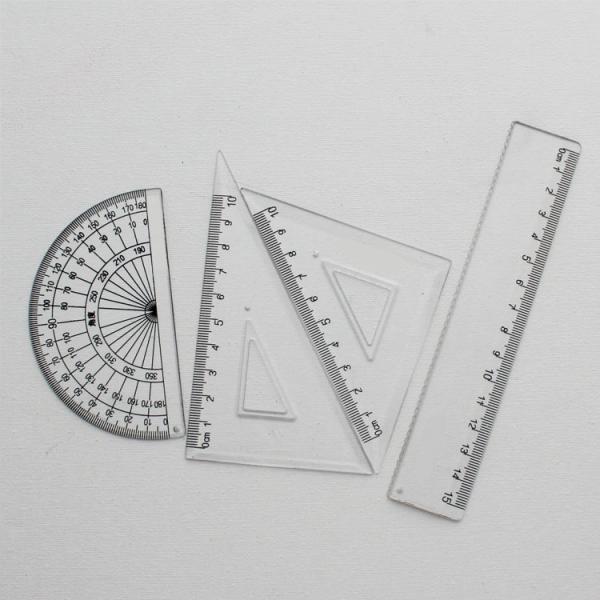 Quality high quality math stationery clear scale custom logo ruler set for sale