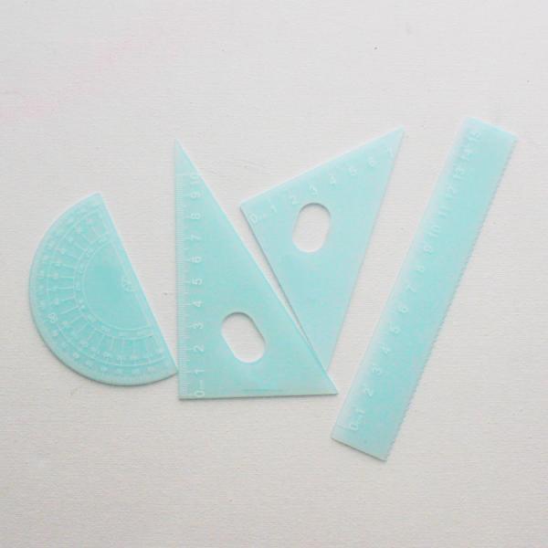 Quality Professional School Geometry Math Ruler Sets Custom Plastic Measure Scale Ruler for sale