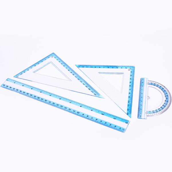 Quality fast moving wholesale 4pcs 30cm geometric ruler set for sale