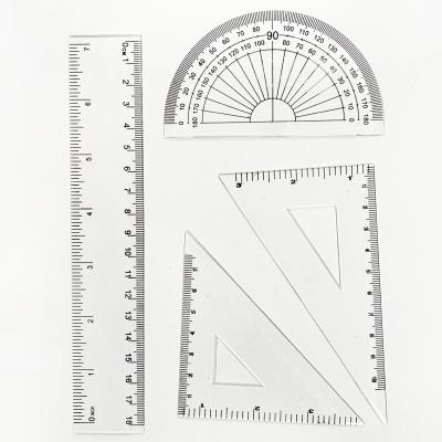 China Wholesale High Quality 4PCS  Stationery Geometry Math Tool  Plastic Muti Size Ruler Set for sale