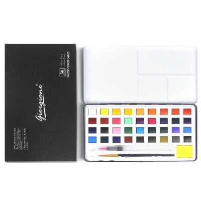 China 36 Colours Metal Box Package Strong And Durable Palette Paint Set Solid Watercolor Paints for sale
