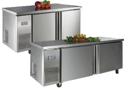 China Stainless Steel 2 Door Under Bench Fridge Static Cooling Undercounter Freezer With Ice Maker for sale