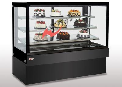 Cina Contenitori per esposizione refrigerati su ordinazione del dolce del quadrato del contenitore per esposizione della luce di vetro dell'orchidea LED in vendita