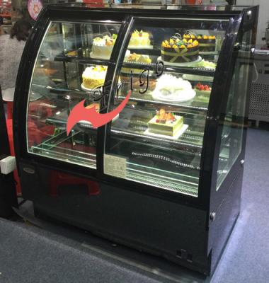China 3 de Vertoningsshowcase Front Sliding Door, de Vitrine van het plankenvoedsel van de Glasbakkerij Te koop