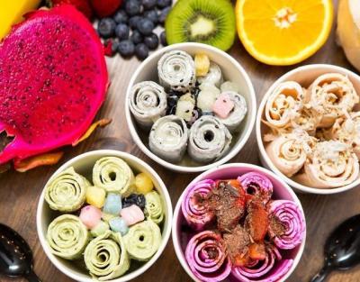 Cina Corpo manuale fritto annuncio pubblicitario dell'acciaio inossidabile 304 di sbrinamento della macchina del rotolo del gelato in vendita